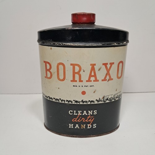 Vintage Boraxo Powdered Hand Soap 10oz Tin Metal Can 20 Mule Team ...