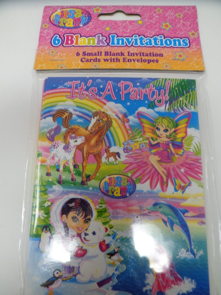 Lisa Frank Blank Invitations 6pk | eBay UK