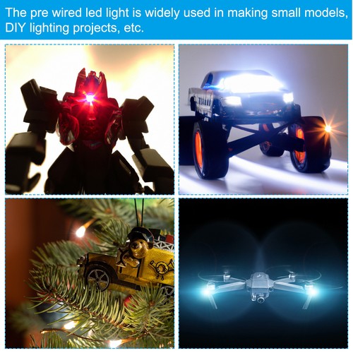 0603 Pre-Wired Micro LED, 24 Pcs 9-12V Emitting Diodes for Model, 9.8 ...