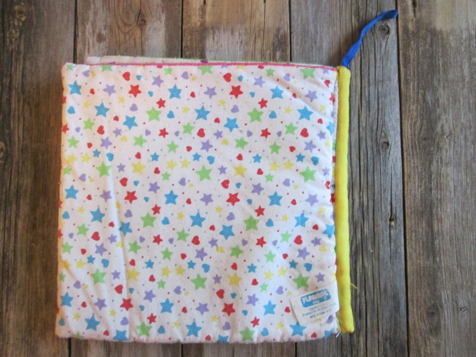 Vintage 80s Playskool First Baby Cloth Book Fun with Shapes Touch Feel ...