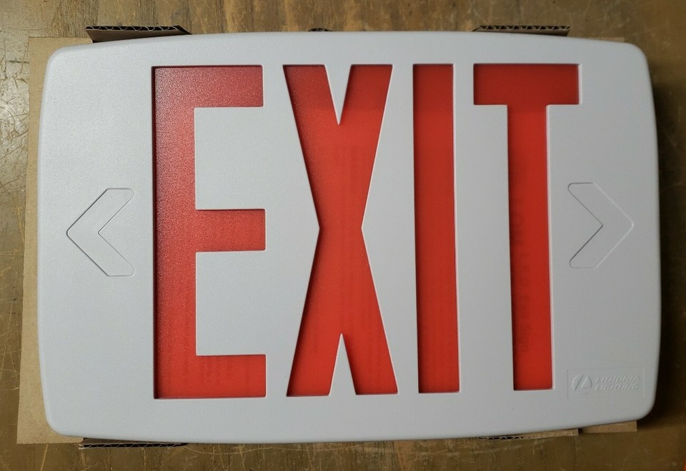 LITHONIA LIGHTING LED EXIT SIGN LQM S W 3 R 120/277 EL N M6 1Z-1861-C8 ...