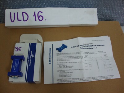 B&B ELECTRONICS 9SPOP2 9 PIN RS-232 PORT-POWERED OPTICAL ISOLATOR | eBay