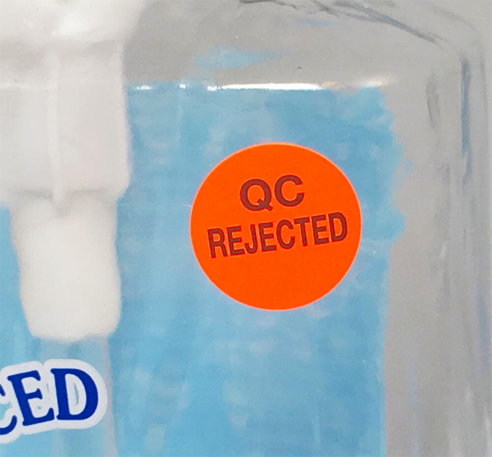 Quality Control QC Rejected Stickers, 1/2 Inch Round, 1000 Labels on a ...