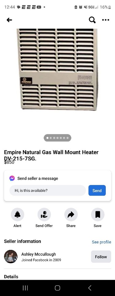 Empire 15,000 BTU Direct Vent Fish House Natural Gas Heater DV-215 | eBay
