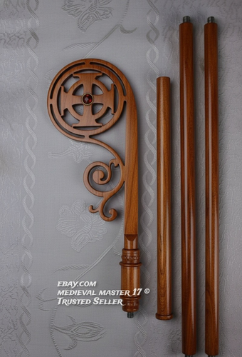 Crozier Staff Processional Staff Handcrafted Jesus Cross Bishop Crozier ...