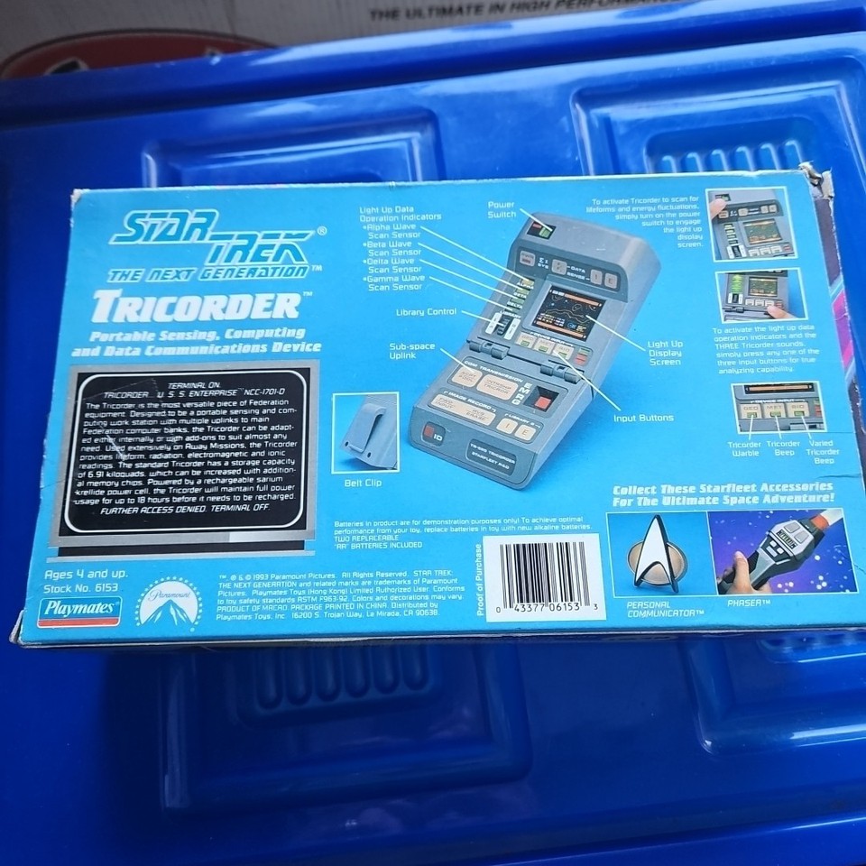 Star Trek Next Generation TRICORDER Playmates Working w Box Vintage ...