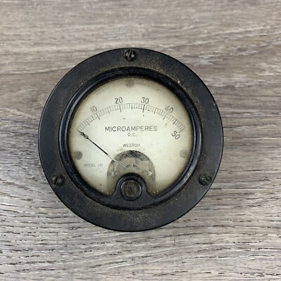 Weston Instruments Model 301 DC Microamperes Gauge 0-50 Untested ...