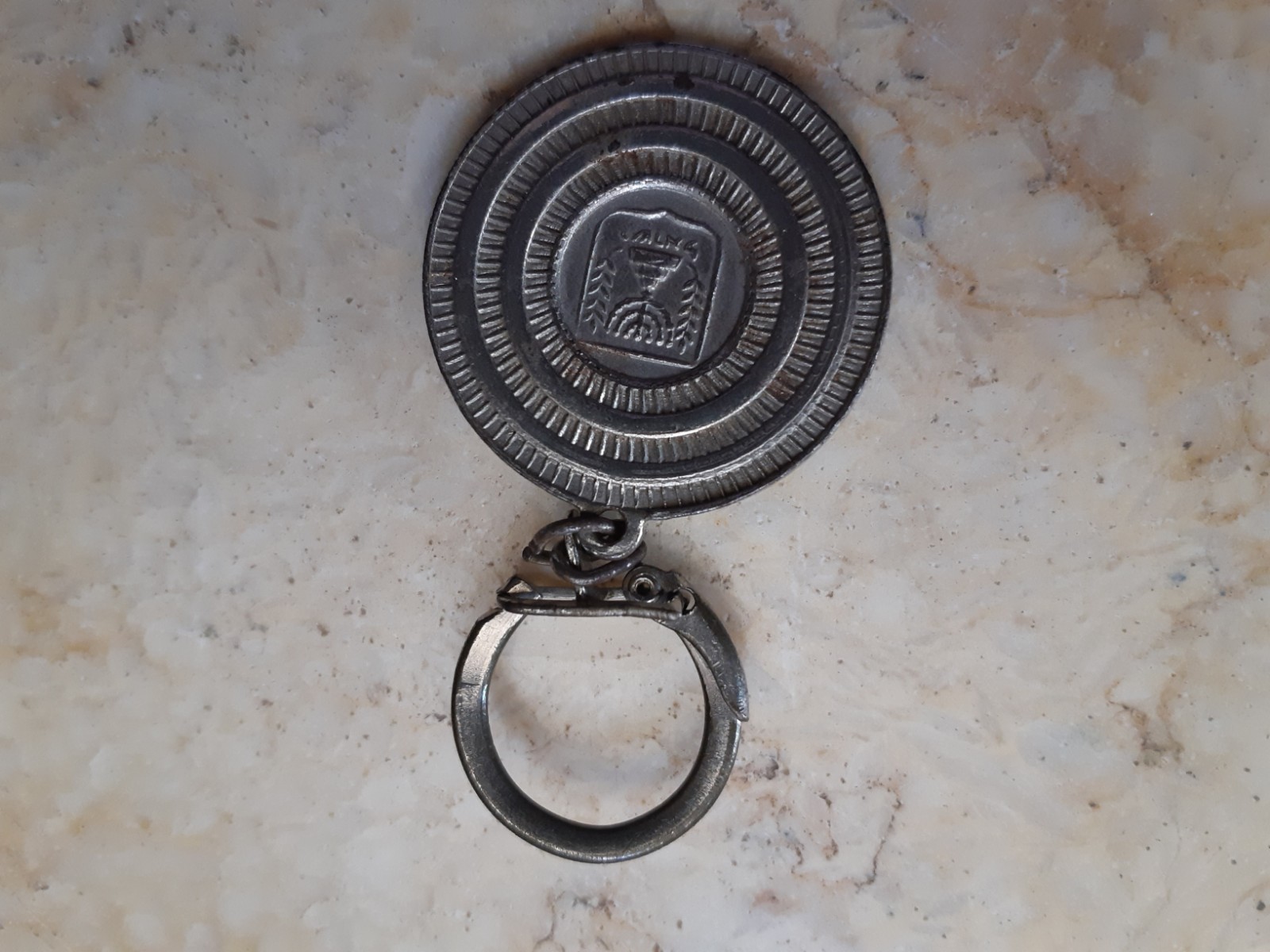 Israel Police Old Vintage Keychain Key Ring 60's metal & lamp menorah ...