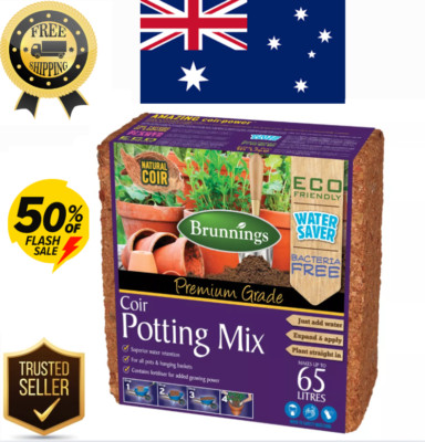 Brunnings Organic 65L Coir Potting Mix Premium Garden Raising Plant ...