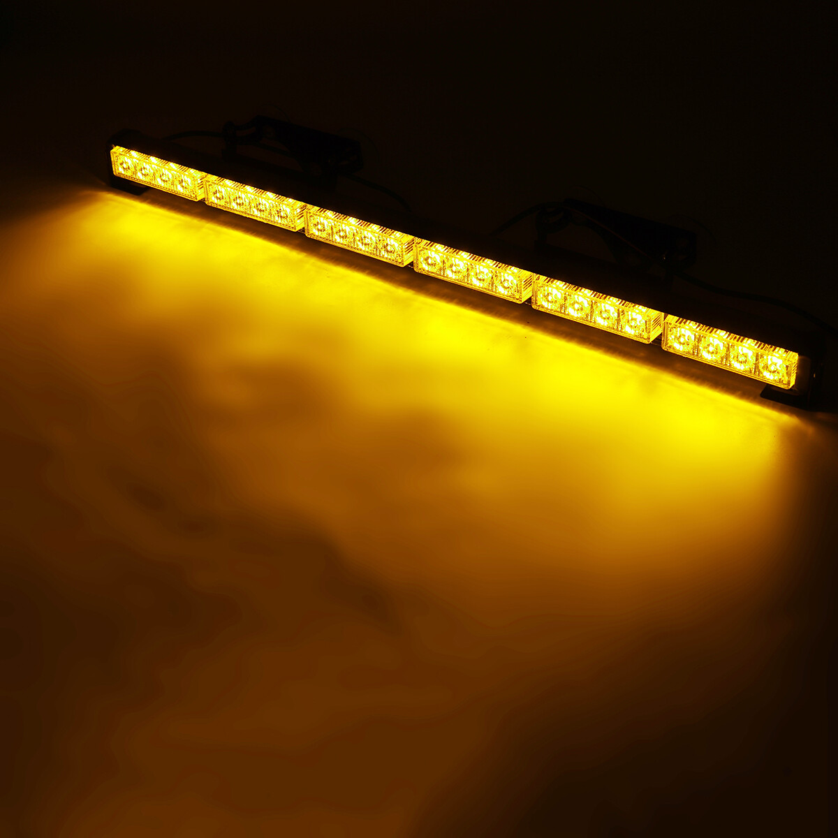 24 LED Amber Emergency Warning Strobe Flash Flashing Bar Light Lamp ...