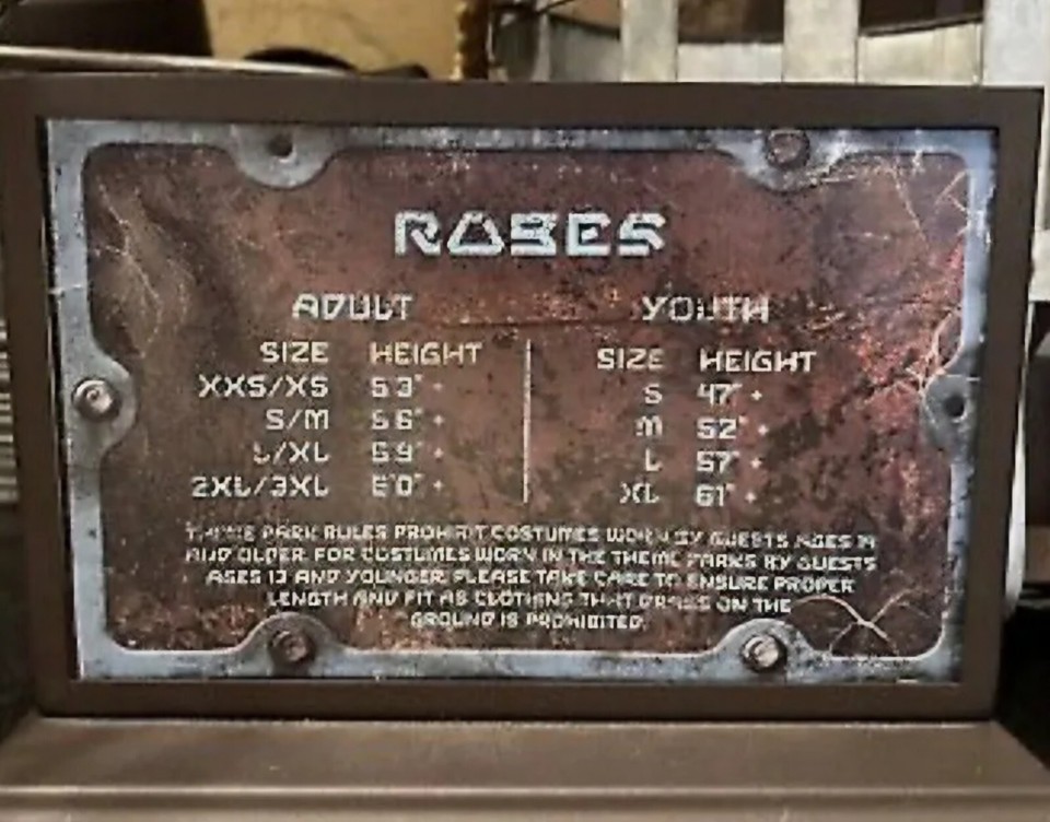 L/XL Star Wars Galaxy’s Edge BLACK ROBE ONLY Sith Cosplay Costume Extra ...