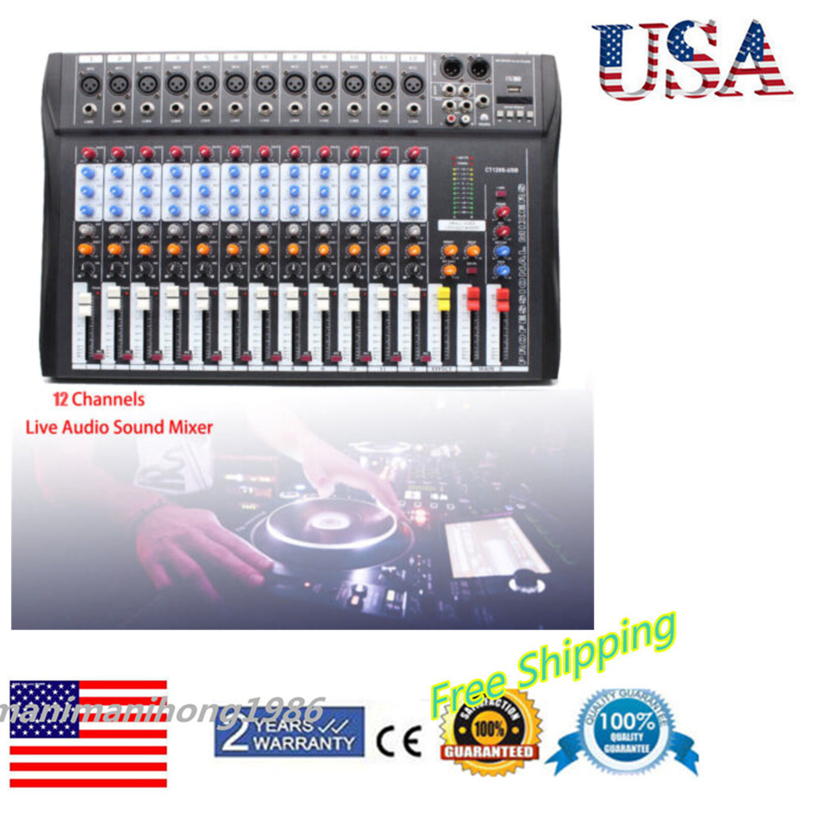 Pro Live 12 Channel Live Sound/Studio Mixing Board Mixer Live & Studio ...