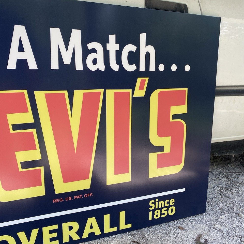 4ft Levi’s Overalls Vintage Style Repop Sign | eBay