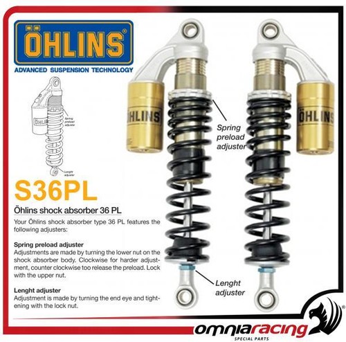 Ohlins shock absorbers STX36 336mm HD Sportster XL1200 Nightster 2004 ...