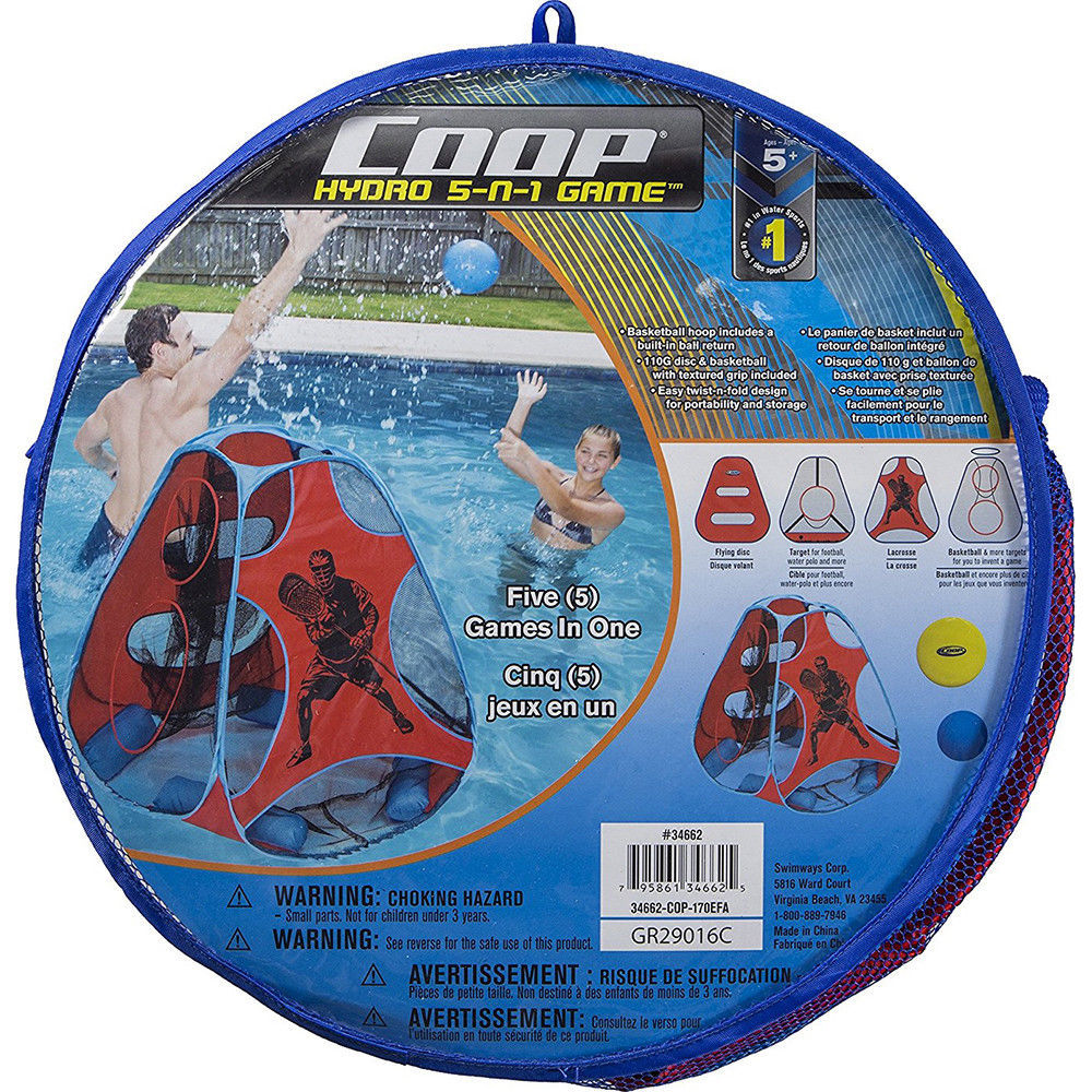 Coop Hydro 5-in-1 Swimming Pool Yard Basketball FootBall Frisbee ...