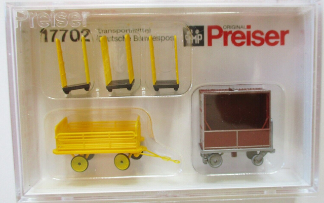2023 RELEASE HO Preiser 17702 German Post Office Mail / Package Carts ...