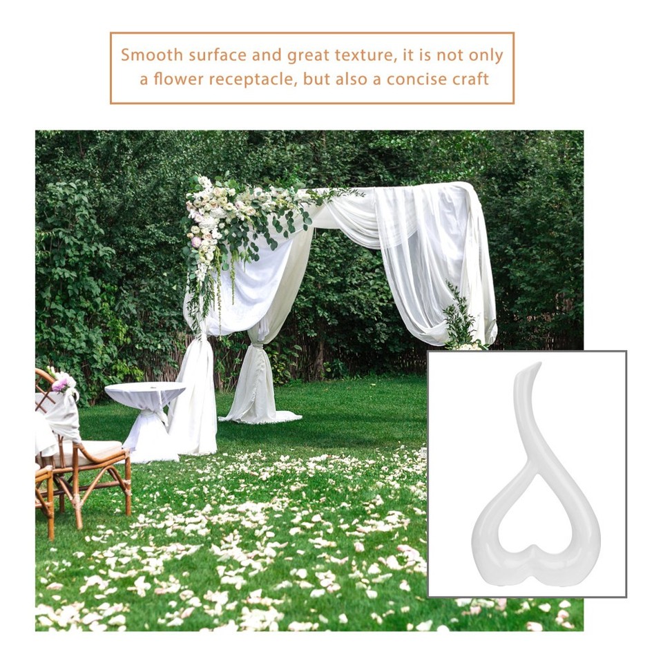 1pc Ceramic Flower Receptacle Heart-shaped Ornament Flower Vase Ceramic ...