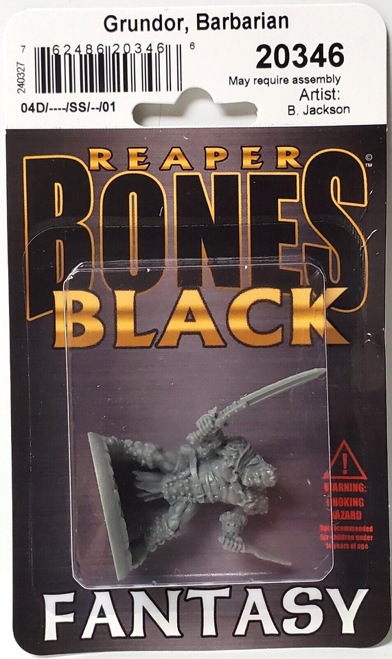 GRUNDOR HOARDTAKER, BARBARIAN Reaper Miniatures Bones Black REM20346 D ...