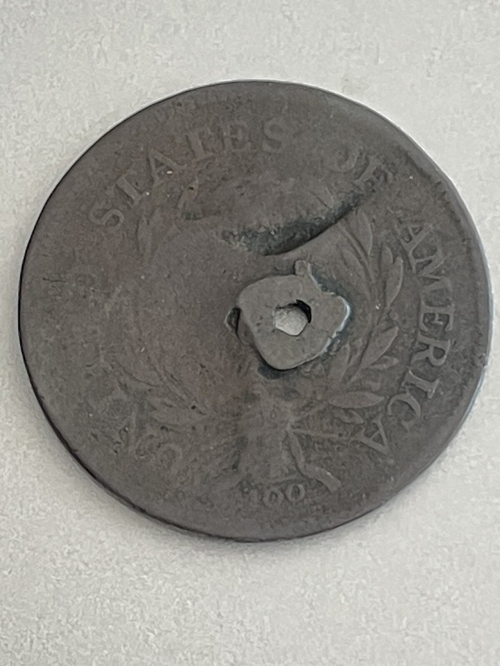 1796 S-81 R-3 Liberty Cap Basal State-1 Sharp but Holed Large Cent Coin ...