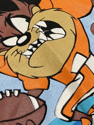 Vintage 90s Taz Football Player Looney Tunes Warner B… - Gem