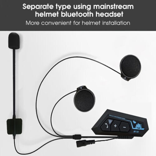 Motorbike Intercom System Helmet Headset Bluetooth Mic Calling ...