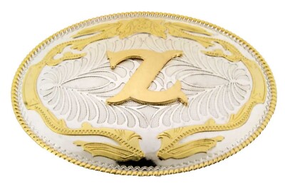 Initial Z Letter z Belt Buckle New Men Women Western Really Cowboy Gold ...