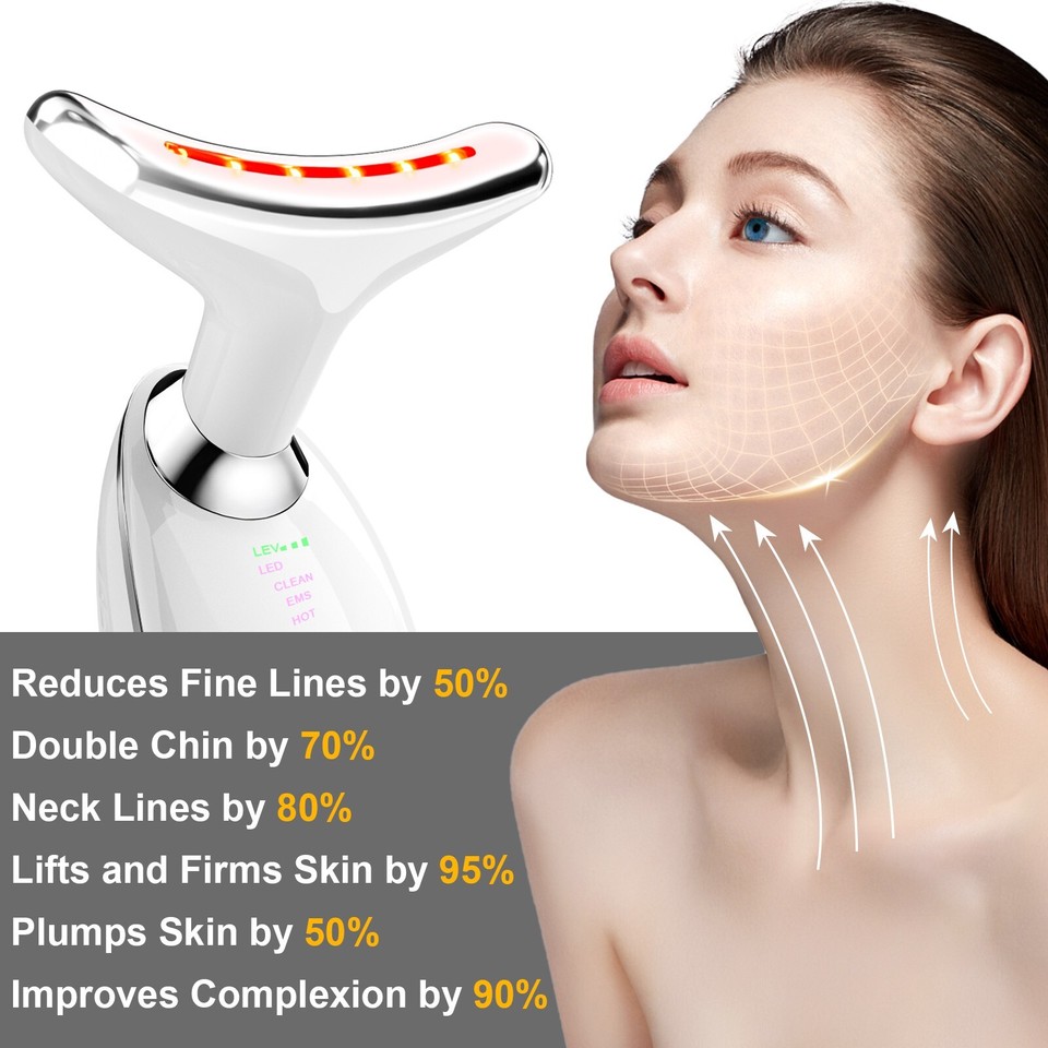 Red Light Therapy for Face and Neck Massager Tool LED Facial Light ...