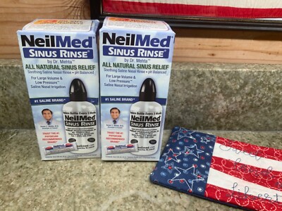 NeilMed Sinus Rinse By Dr. Mehta All Natural Sinus Relief- 2 Kits- *NEW ...