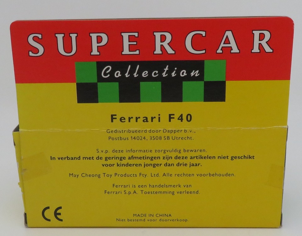 Supercar Collection Shell Maïsto Ferrari F40 1/39 Retro Friction IN Box ...
