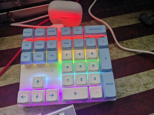 White 33 Key Mechanical Numeric Keypad (red switches) Multi-color ...