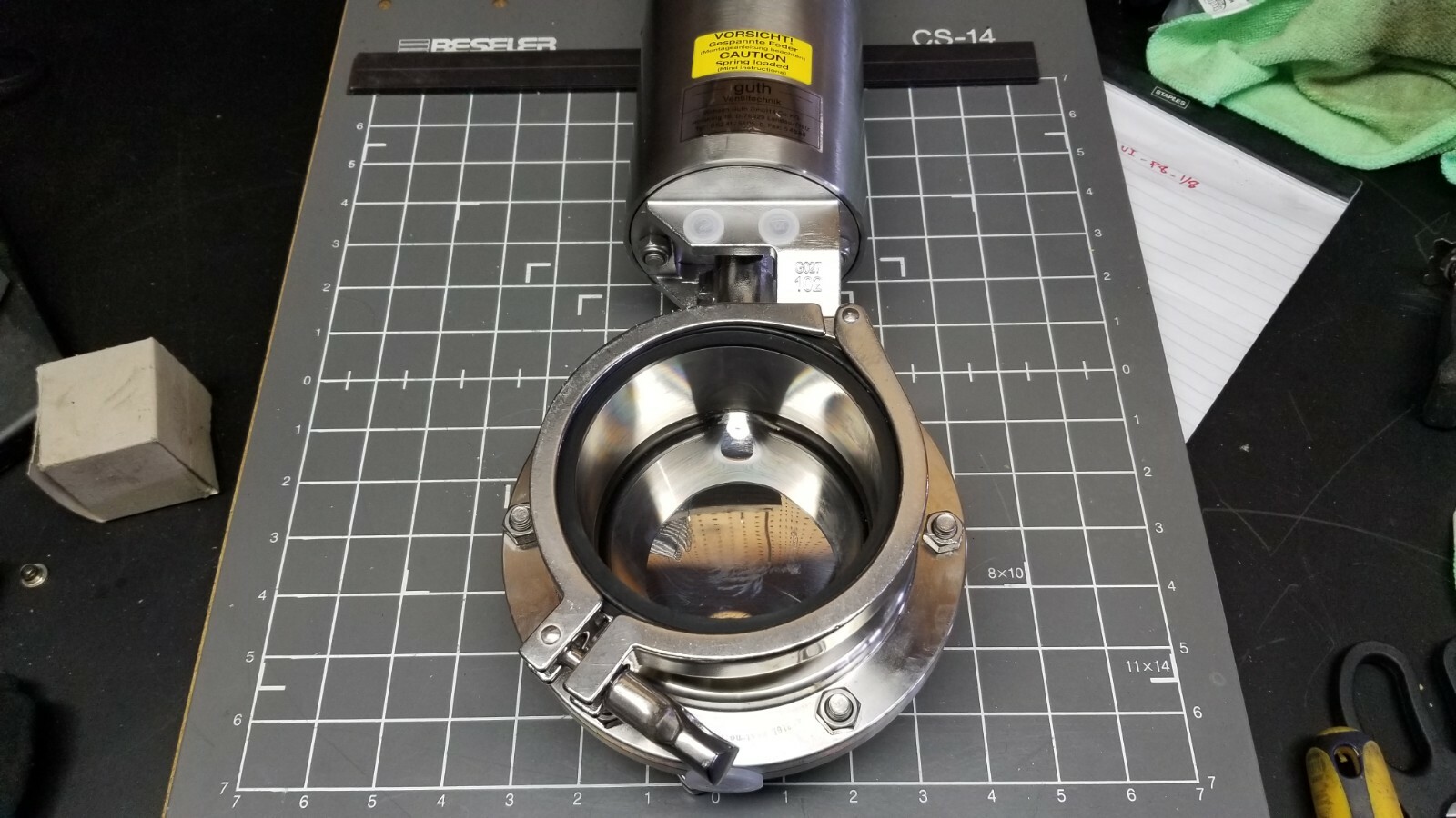 Guth Ventiltechnik Butterfly Valve W/ Spring Loaded Actuator, Stainless ...