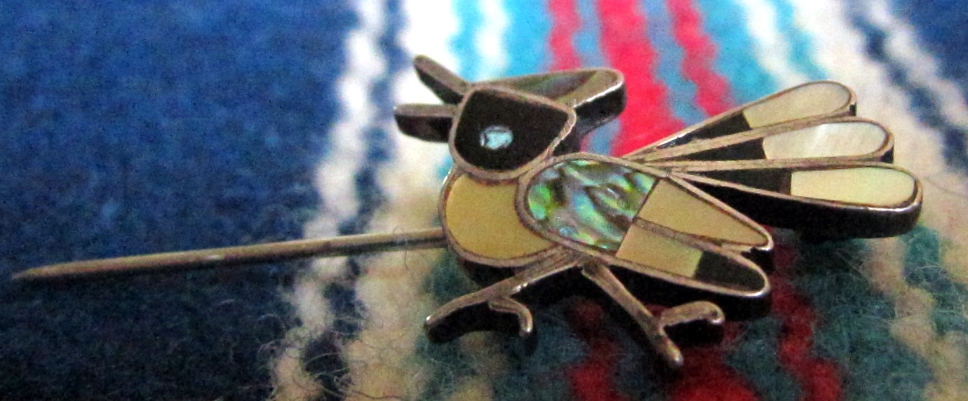 1960s Fine Zuni GARY & PAULINUS VACIT Mosaic Inlay Roadrunner Pin "Book ...