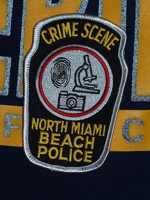 POLICE patch CRIME SCENE North Miami Beach Florida camera microscope ...