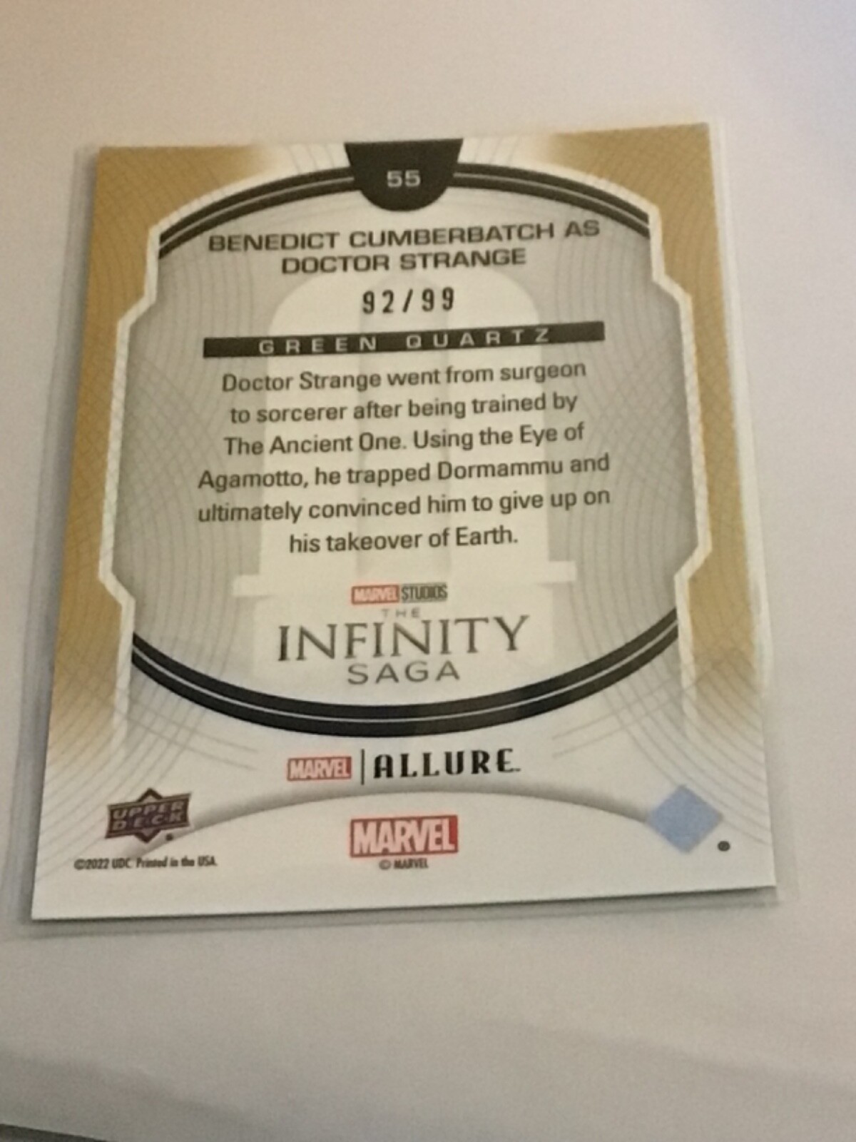 2022 MARVEL ALLURE Benedict Cumberbatch /Doctor Strange #55 GREEN ...