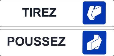 2x Autocollant sticker porte portail commerce bureau poussez tirez ...