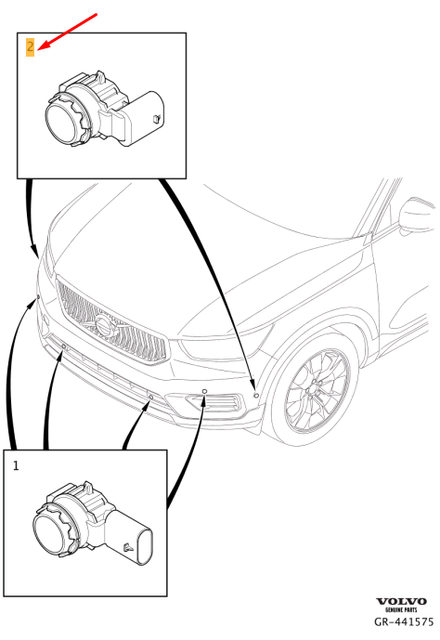 VOLVO XC40 FRONT SIDE LONG PARK ASSIST SENSOR 32271066 GENUINE for sale ...
