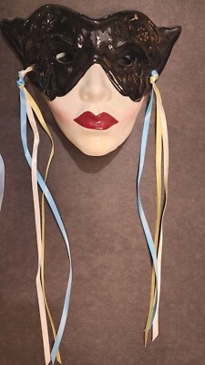 Beautiful Clay Art Ceramic Decorative Mask Female Masquerade Theme MINT ...