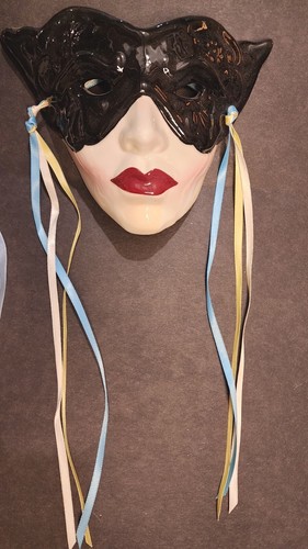 Beautiful Clay Art Ceramic Decorative Mask Female Masquerade Theme MINT ...