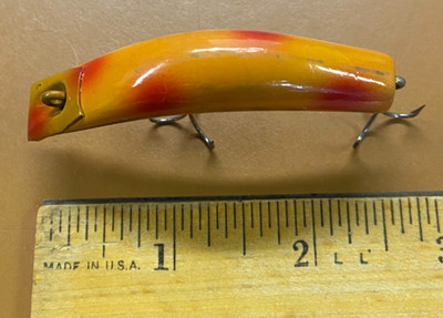 Vintage Helin Flatfish X4 Fishing Lure – Yellow w/ Red Spots – Wood – 3 ...