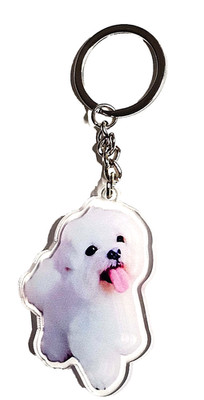 Bichon Frise or Maltese Dog Keychain Fluffy White Puppy Charm Bag ...