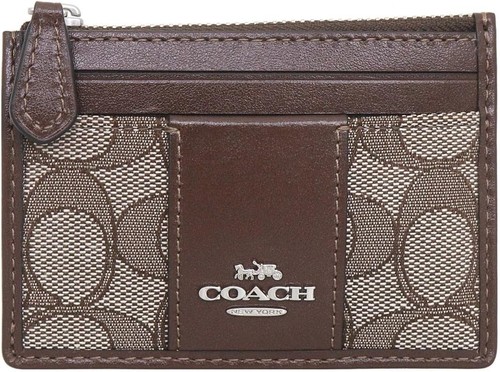 [Coach] Mini Skinny ID Case Signature Jacquard CU988 SVS8S Oak/Maple ...