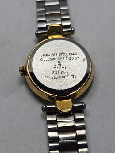 Womens Vintage Salvi 18K Gold Plated Watch 334362 Silver Two Tone New ...