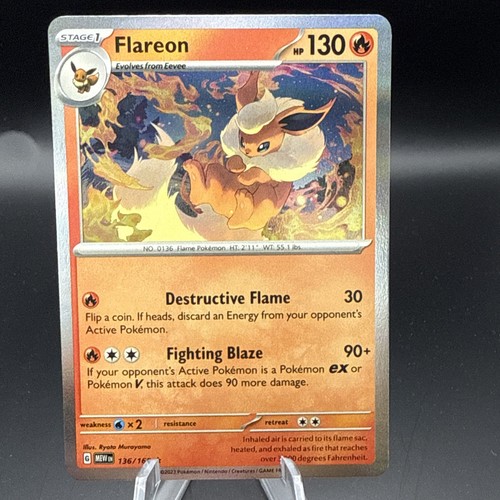 Flareon 136/165 Holo Rare Scarlet Violet 151 Pokemon NM | eBay