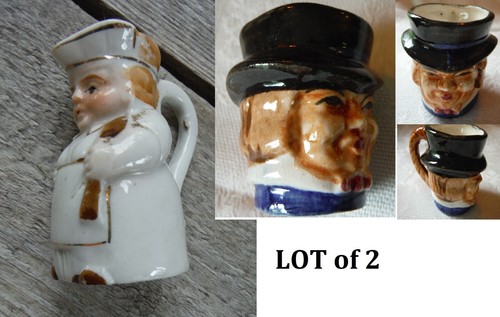 Antique Vintage Miniature Toby Mug Pitcher LOT Hand-painted England ...