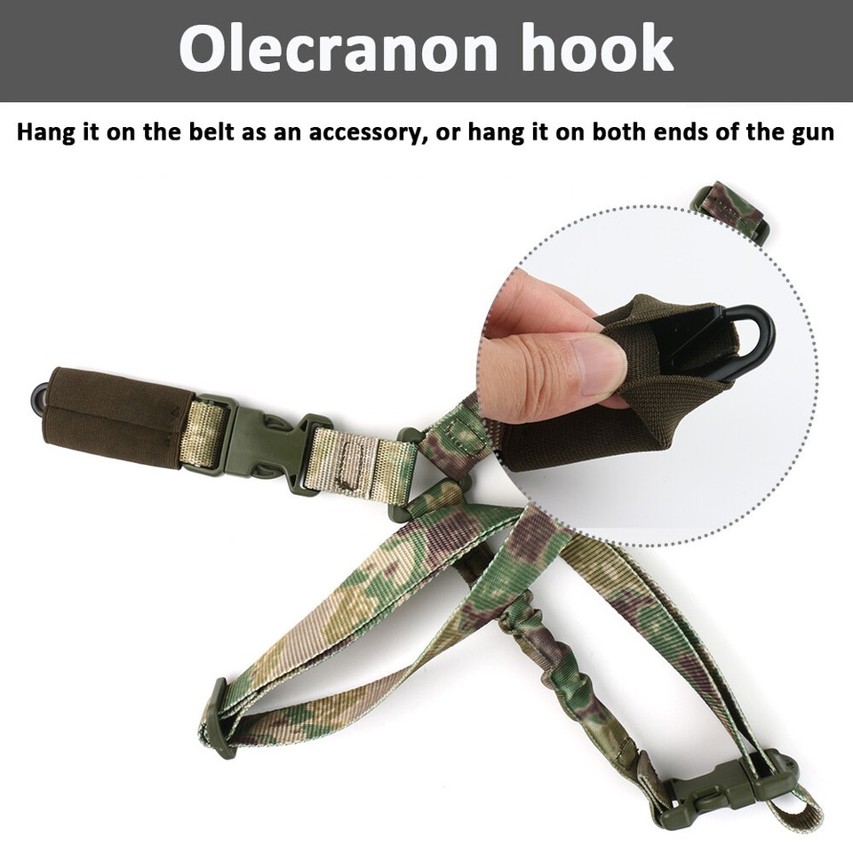 Single Point Rifle Sling Bungee Adjustable Strap MLOK Quick Release ...