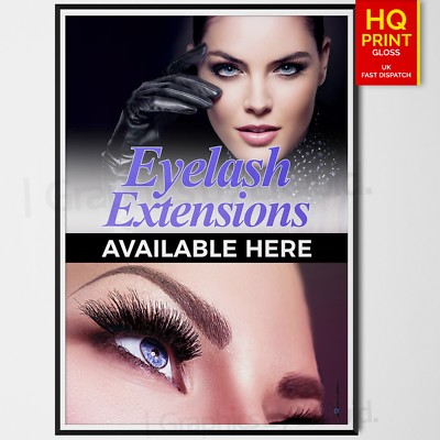 Eyelash Extensions Available Here Therapy salon advertising Poster | A4 ...