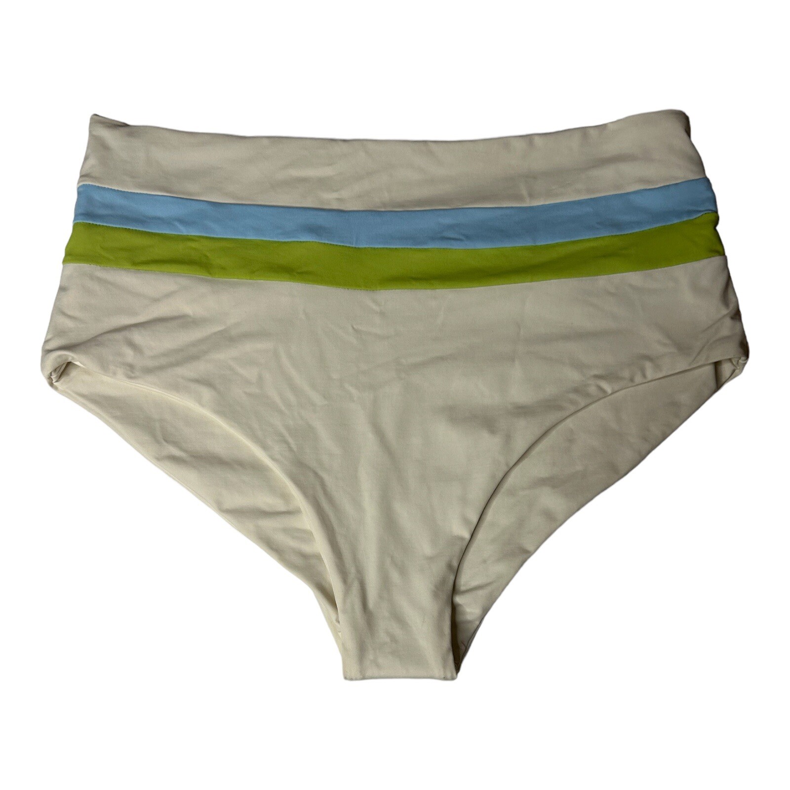 L*Space Portia Stripe High Waist Bikini Bottom S Colorblock Seamless ...