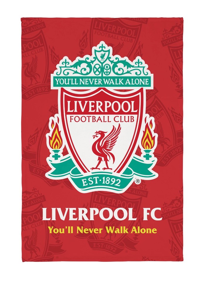 Liverpool FC Official Shadow Crest Fleece Blanket, Towel or Cushion LFC ...