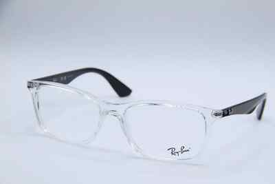 Ray Ban RB7047 5943 Authentic Eyeglasses Transparent Black 56-17-145 ...