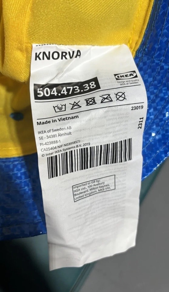 IKEA Bucket Hat Rain Fisherman Blue Wide Brim Cap Logo Limited Edition ...